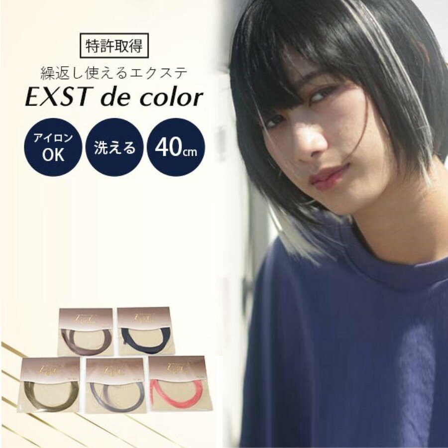ケース買いが断然お得！！ 何度でも使えるエクステ【EXST de color】40cm ★特許技術で何度でも使える唯一無二のハイブリットエクステンション！ ・1本約10秒程度で取付けができ、非常にスピーディーです。 　施術時の取付け、取外し...
