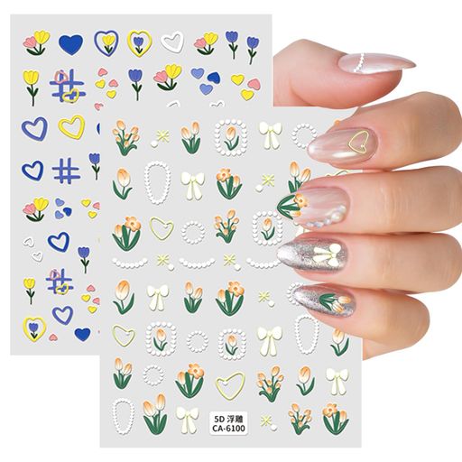 【デザインのバリエーション】:この2枚セットのネイルシールは、80x104mmのサイズで異なるデザインを提供します。50以上のかわいらしい形状のアートパターンがあります。この商品はネイルアート初心者から上級者まで簡単に使えるようにデザインさ...