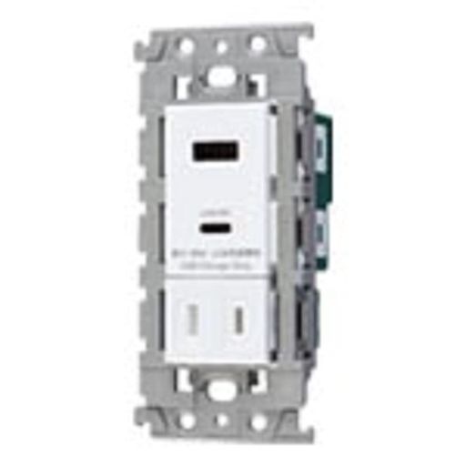 18W USB-A・C 扉付コンセント付 セラミックホワイト