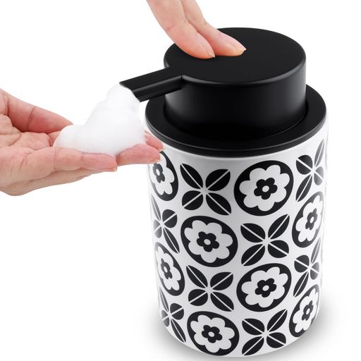 【サイズ】:約8*13.5cm容量:約350ml重量:約0.4kg。【高品質の素材】:ボトル:陶器ポンプ:プラスチック。艶消しの釉面工芸で、肌触りが心地よく、北欧風のデザイン感があります。まるまるとした形が、さらにかわいらしいです。置くだけ...