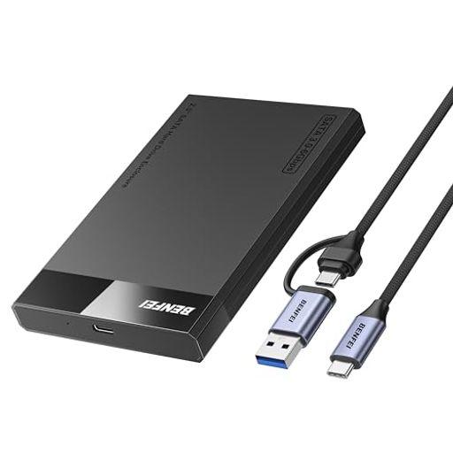 ✅【簡単接続】2.5インチSATA HDD/SSDをUSB外付けドライブに変換!USB Type-C/A 10Gbpsケーブル付属でPC/ノートPC/PS4間のファイル転送がスムーズ。 ✅【超高速転送】JMS580チップ搭載で最大6Gbps...