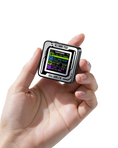 【2230 SSDケース】SSDのヘルスチェック・容量・リアルタイムの伝送速度・温度などを液晶に表示し、液晶は横向き・縦向きに変更可能です。 【電源喪失時の安全装置】コンデンサを使用して 3秒の「Power Loss Protection(...