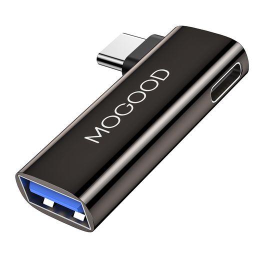 【2 in 1 USB C OTGアダプタ】MOGOOD C型OTG分岐器アダプタには、1*USB C 100W PD充電ポートと1*USB 3.0ポートが含まれています。C型ポートをホストデバイスに接続し、a型ポートをキーボード、マウス、...