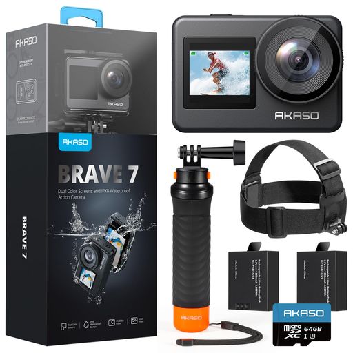 【設計改良の本機防水アクションカメラBrave7】AKASOBrave7アクションカメラは、IPX8防水性能があり、雨、雪、水しぶきからカメラを保護可能、どんな天候でも使用でき美しさを保存されます。本機防水10Mで防水ケースを装着しなくても...