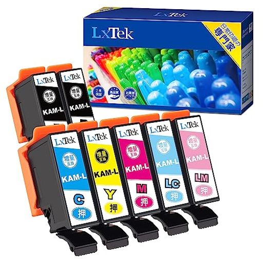 【パッケージ内容】LxTek カメ インク KAM-6CL-L 7本セットには KAM-BK 2本入り、KAM-C KAM-M KAM-Y KAM-LC KAM-LM 各1本があります。 【対応機種】KAM-6CL-L 互換インクの対応機種...