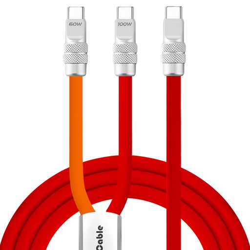 2つのケーブルを1つに:2本のUSB-Cケーブルを1つにまとめた便利な設計。1本で2台のUSB-C機器を同時に充電可能です。旅行や出張など、荷物を減らしたいシーンにも最適です。 最大100Wの高出力対応:単ポート使用時は最大100Wの高出力...
