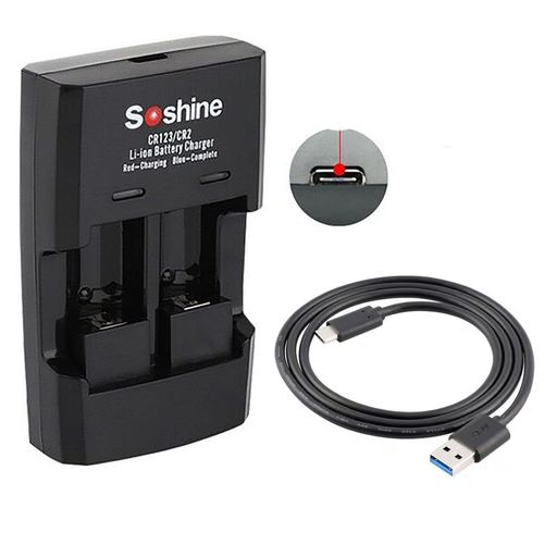 2スロットなので、2個同時充電も可能です。 対応電池規格CR2/CR123A/CR123(3.0V/3.2V)注:3.6V/3.7Vの対応できません。 充電状態が一目で分る、充電ライト付き。充電中は赤色。通電中、充電完了時は緑に点灯します。...