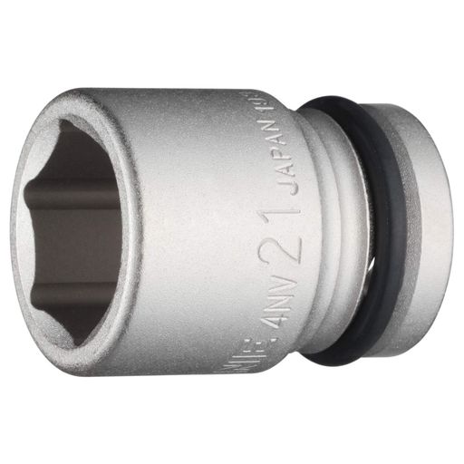 寸法/二面幅寸法:21mm、全長:40mm 質量:115g 製品型番:HP4NV-21 梱包サイズ:7.8 x 2.9 x 2.8 cm インパクトレンチ専用のソケットです。