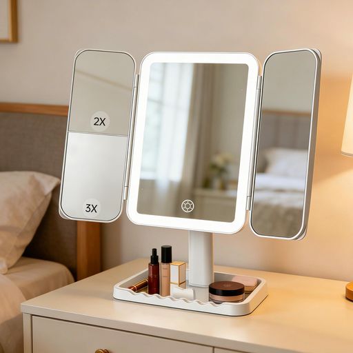 【横顔まで美しく】死角をなくし、左右のバランスが整った自信の持てる仕上がりへ市販の平面鏡とは異なり、この三面鏡は左右の鏡を自由に開閉・調整できる三面鏡設計を採用しました。正面だけでなく、自分では確認しにくい横顔のラインや耳周りの髪型までしっ...