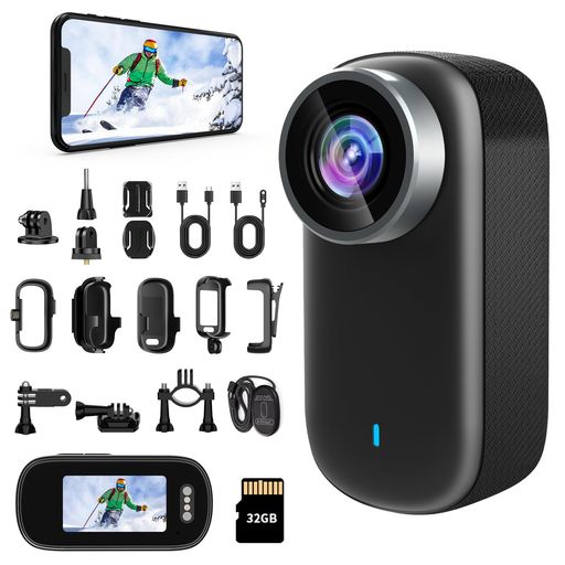 (1)🌈【4K超高画質で大切な映像を瞬時にキャッチ!】弊店の小型アクションカメラは4K解像度の動画と800万画素の写真を驚くほどクリアに記録。F2.0大口径絞りと123°FOV超広角レンズを搭載し、視界を広く捉えながら、細部...