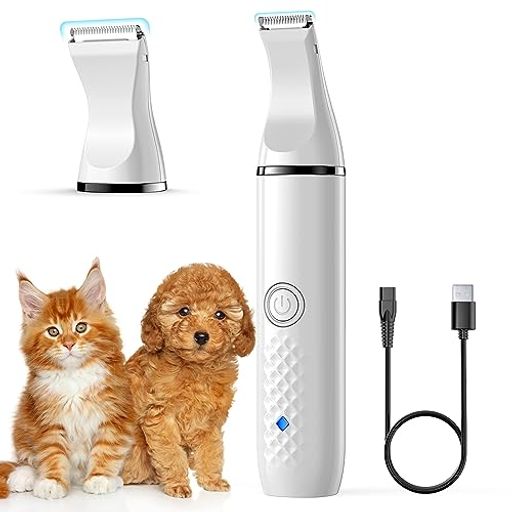 耳裏 🐾【ペット敏感部位専用】R型ブレード設計を採用し、ペットの肉球の柔らかい皮膚や、頬の細かい毛、耳の裏側の繊細な部位、お尻周りの狭い隙間までを傷つけるリスクを大幅に低減。ブレードは交換可能で、2cmと2.7cmの2種類の...