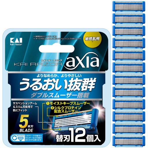 【うるおい抜群なダブルスムーザー搭載】上下のダブルスムーザーにより抜群の潤いを実現。よりなめらか、よりやさしい5枚刃システムレザー 【シルクプロテイン配合スムーザー】刃の上部には、保湿効果の高いシルクプロテイン配合スムーザーを搭載 【モイス...