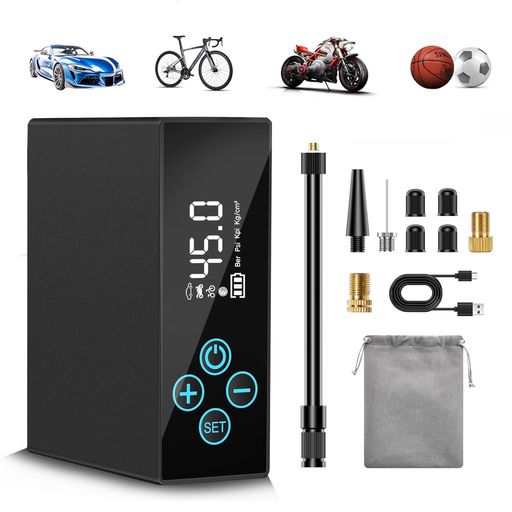 【快速充填&amp;4つモード対応】空気圧を調整できる「電動空気入れ・エアコンプレッサー」はフロアポンプタイプより圧倒的に便利で、面倒な空気入れを格段にラクにしてくれます。車モード/バイクモード/自転車モード/ボールモード4つのモードが自由...