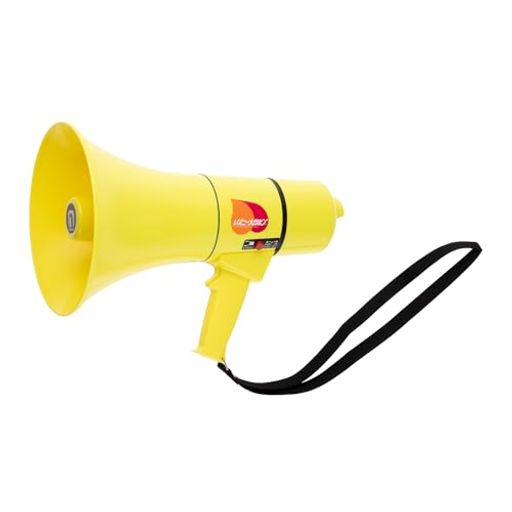 サイレン音付 出力:定格15W/最大:20W 使用電池:単2乾電池x6本 寸法:口径210mmx全長344mm 質量:約1.25kg(乾電池別) 通達距離(JEITA):音声時約315m/サイレン時約500m 電池持続時間(JEITA):音...