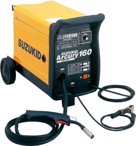 サイズ:W350xL640xH470mm 質量:25kg 定格入力電圧:200V 周波数:50Hz/60Hz 電流調整範囲:30~145A 使用率:9% 使用ワイヤ:直径0.6、0.8、0.9、1、1.2mm 溶接可能材料:軟鋼、ステンレス...