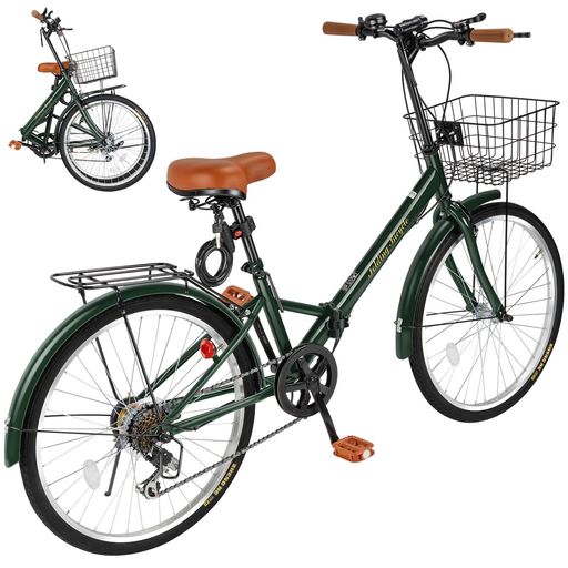 【シマノ社製7段変速ギア】この折りたたみ自転車は日本で知名度の高いシマノ社製7段ギアの変速機を搭載し、精密に調和されたギアが、スムーズで引っかかりのない変速操作を実現します。急な上り坂や向かい風、街中での頻繁な停車と発進など、あらゆる状況に...