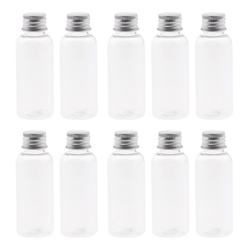 結婚式 容器素材:PET フタ素材:アルミ セット数量:10個 容量:50ml 直径約3.3x高さ8.9cm 瓶口内径20mm 【シンプルなデザイン】シンプルで飾り気のないデザインなので、どのような場所で管理しても違和感が生じにくいといえま...