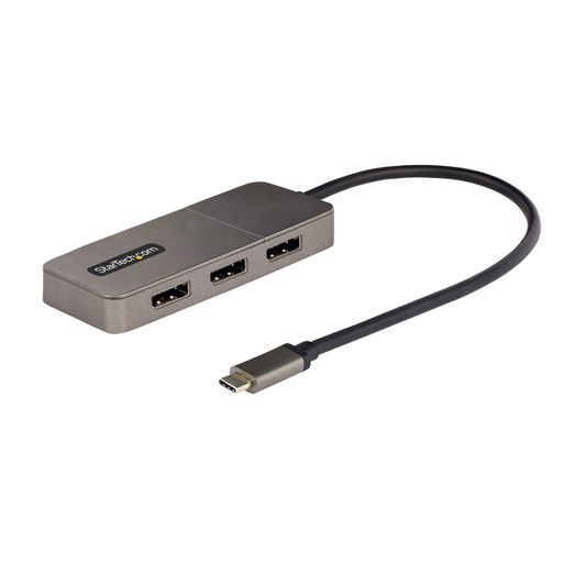 マルチモニター構成:DSC対応USB-C DP 1.4ホストデバイスから最大3台の4K60Hzディスプレイに接続可能なUSB Type-C - トリプルDisplayPort MSTハブ/スプリッター。USB給電。HDR、2chオーディオ、...