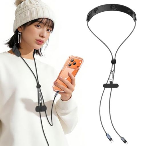 【3in1 エルゴノミック設計 スマホストラップ 首掛け防丢失+100W 急速充電+首負担軽減 一体型マルチツール】​ 携帯ストラップ としての基本機能に加え、スマホ ネックストラップ の首掛け便利性、スマホショルダー の斜め掛け実用性を兼...