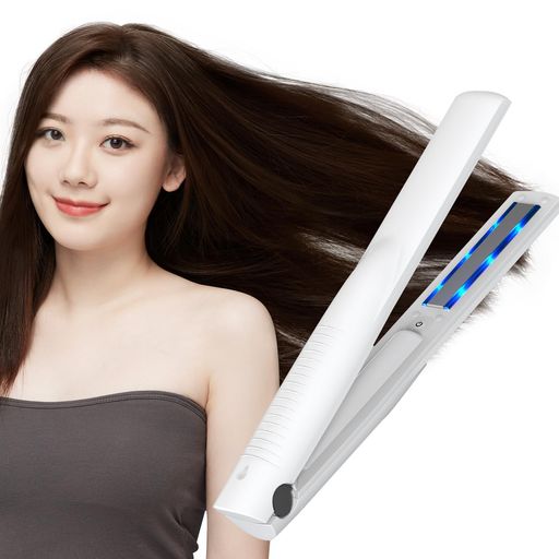 光沢強化 【ツヤ感のある美髪が叶う】本製品の見た目はストレートアイロンのようですが、トリートメント浸透用ヘアアイロンです。サロン級の1MHzの毎秒100万回の超音波振動の働きによりトリートメント剤の有効成分をミスト状にナノ化させ、手で塗布し...