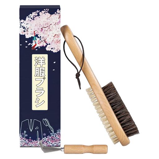 🧥🧥【両面の洋服ブラシ】馬毛ソフト面・豚毛ハード面・100%天然100%天然な馬毛と豚毛を採用し、服の生地に負担をかけず、ほこりや花粉などをしっかり落とせます。ハード面はホワイトの天然豚毛なので、硬くて弾力が...