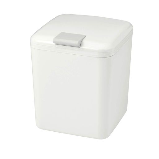 サイズ:13.5x15x16.5cm コロンとしたデザインで、すっきり置けるスクエアタイプのトイレポット(サニタリーボックス)。 容量が多い、大きめサイズ。 ワンタッチでポリ袋を押さえる中ブタがついているので、セットが簡単。 片手で開けられ...