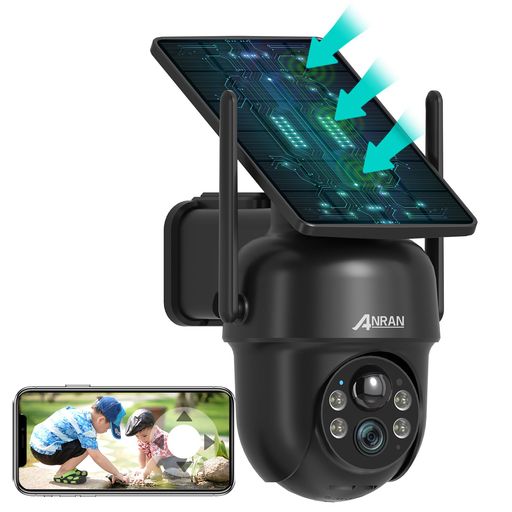 監視 【完全無線・ソーラーパネル一体型・充電効率が40%アップ】ANRAN電池式防犯カメラとソーラーパネルは完全一体型で、電源も設置工事も不要なので簡単に設置できます。設置時間と費用を節約できます。カメラとソーラーパネルは一体型なので、別途...