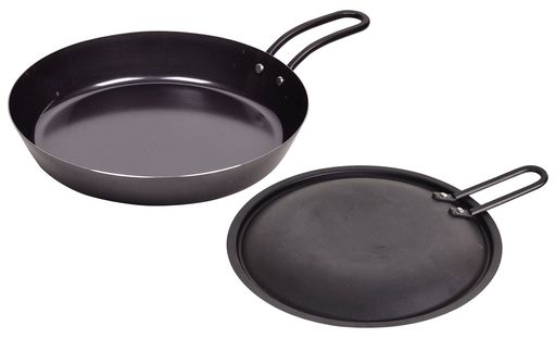 製品サイズ:(約)全長290x幅215x高さ50mm(蓋使用時)、皿の高さ35mm 製品重量:(約)730g(蓋使用時) 材質:鉄(シリコーン樹脂塗装) 原産国:日本