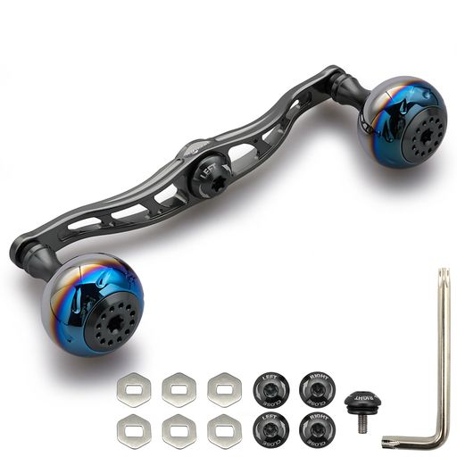 【特徴】超長軸芯距離130mm/120mm/115mmハンドル、30mm人体工学デザインの握る感抜群のノブ搭載。 【サイズ】ハンドル軸心距離115mm/120mm/130mm、ノブ直径30mm 【総重】47g/53g/52g(センターナット...