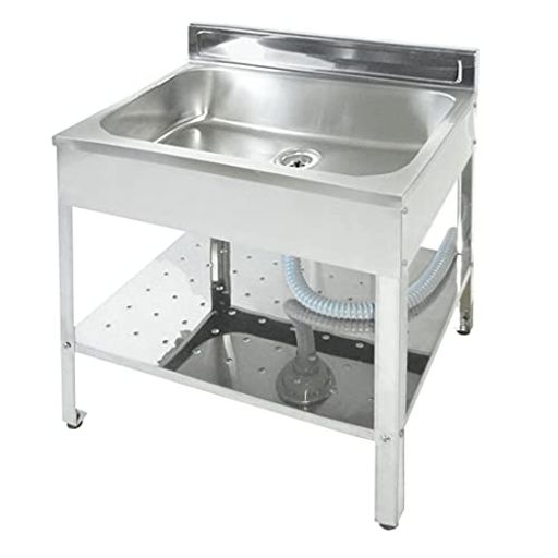 サイズ(約):600x550x780mm 重量(約):7kg 幅:60cm 材質:本体・棚板:SUS430 パッキン:合成ゴム アジャスターネジ部:スチール アジャスター皿部:ポリエチレン 排水栓:ABS樹脂 ホース:塩化ビニール(80cm...