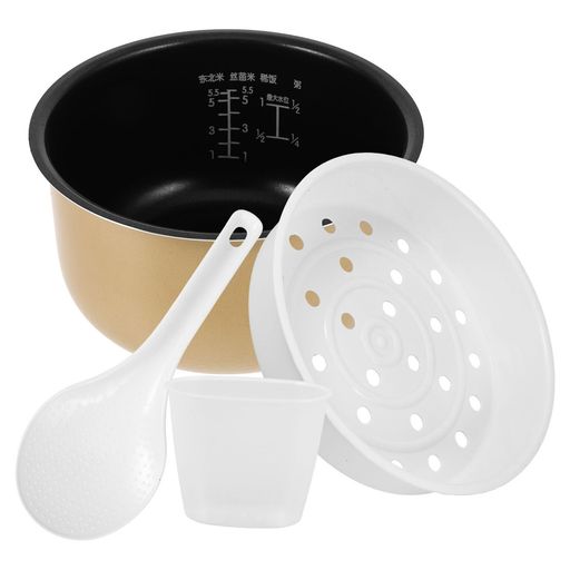 炊飯器ノンスティックインナーポット;炊飯器用内釜交換用 焦げ付き防止内釜 炊飯器用ライナー容器交換用アクセサリー 炊飯器の鍋の交換。手や食器洗い機で簡単に掃除できるように鏡面研磨された表面。化学コーティングなし。発 性物質を含まず、人にやさ...