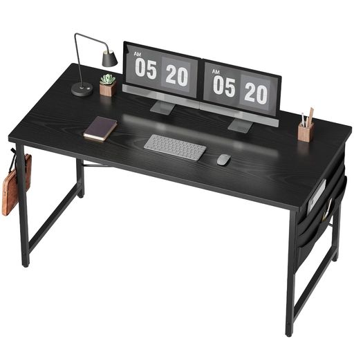 【大きな作業と収納スペース】机の上は大きいのでパソコンと周辺機器を並べて置くことができ、手元がゆったり使える広さがあります。デスクは丈夫な収納袋とフックが付いておりますので、書類、カバン、ヘッドフォンなどの収納がとても便利になり、天板がすっ...