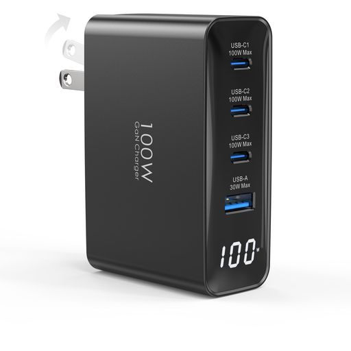 【4IN1PD充電器】TOPADREはハイパワー充電器専門の会社;4ポートを搭載、様々なデバイスの充電ニーズに対応できるPD充電器です。USB-Cポートは3つまであり、単ポートで100Wの高出力ができ、ノートパソコンでも急速充電対応られ、複...