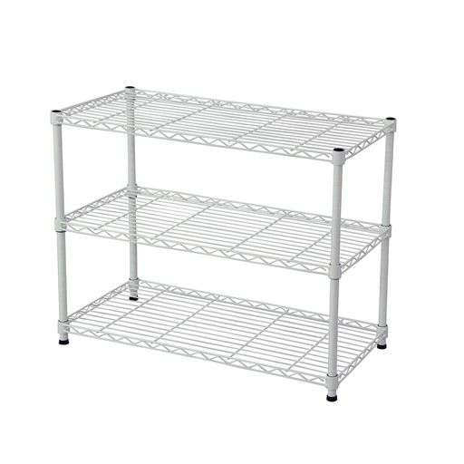 本体サイズ(約)幅75x奥行35x高さ61.8cm 主材:スチール(粉体塗装) 生産国:中国 各部サイズ:スチールパイプ/19φx1.0mm、スチール棚板/線径4、3、2.2mm。 静止耐荷重:棚板40kg/枚、全体80kgまで。
