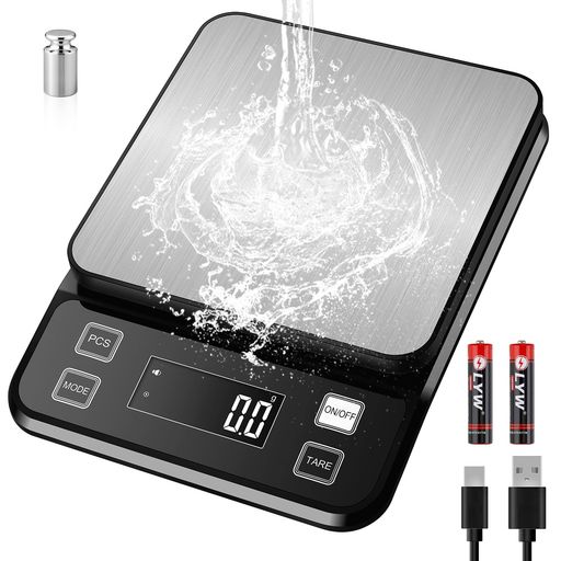 【長持ちする二重電源-2通りの電源供給】デジタルキッチンスケールは乾電池とリチウムイオンバッテリーを搭載しており、乾電池とUSBのどちらからでも電源供給が可能です。500mAhのリチウム電池を搭載し、Type-C充電も可能です。Type-C...