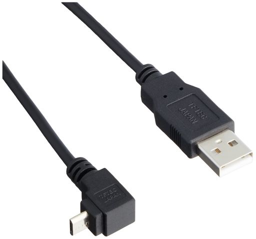 microUSB端子が上向きL型 対応 : USB2.0 端子1 : A (オス) 端子2 : micro B (オス) ケーブル長 : 100 (cm)