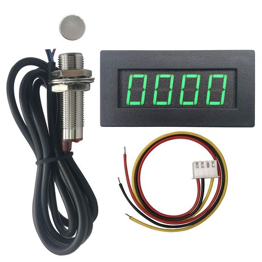 測定範囲:5〜9999RPM。 所要電力:DC8-15V ホールセンサーとマグネット付き ディスプレイ:赤0.56インチLED 適用:旋盤、CNC、芝刈り機、ばね、等。変動するモーターの回転数を測定します。