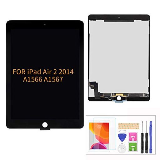 ⛄【対応機種】:9.7インチForiPadAir2A1566A1567モデルに対応交換修理用液晶パネルセット。ご購入した前にご端末のモデルをご確認のほどよろしくお願いいたします。壊れた画面、故障したスクリーン、デッドポイント画素、非アクティ...