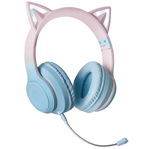 【猫耳デザイン&amp;着脱式マイク】流行の猫耳型と7色にグラデーションするLEDライトが、タッチひとつで自由に光り方をカスタマイズ可能。APP投稿も一層映えるデザインです。着脱式高品質マイクを装備し、ゲームやオンライン通話で声をクリアに届...