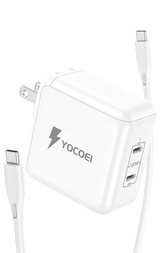 💡【最大100W出力のタイプC充電器・100Wケーブル付属】YOCOEI100WPD充電器は、Type-Cx2-2ポートを搭載しております。単一のType-Cポートで最大100Wの出力が可能であり、2つのポートの総数は、2台...