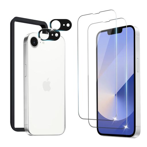 【対応機種】iPhone 16E-17E に適応しています。ガラスフィルム*2、レンズ保護*2、ガイド枠*1。日本旭硝子製の高品質強化ガラスを使用。硬度9Hで傷つきにくく、衝撃にも強いため、日常のキズや衝撃から大切なスマホを守り、長く美しい...