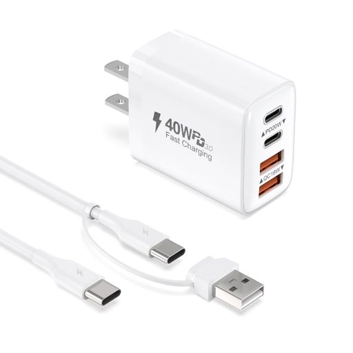 【40WUSB急速充電器】スマホやタブレットの充電に欠かせない、USB充電器はPD20W対応のUSB-CおよびQC18WのUSB-Aポートとも搭載されます。PD3.0USB-Cポートを利用する場合、iPhone16へ最大PD20Wの高出力に...