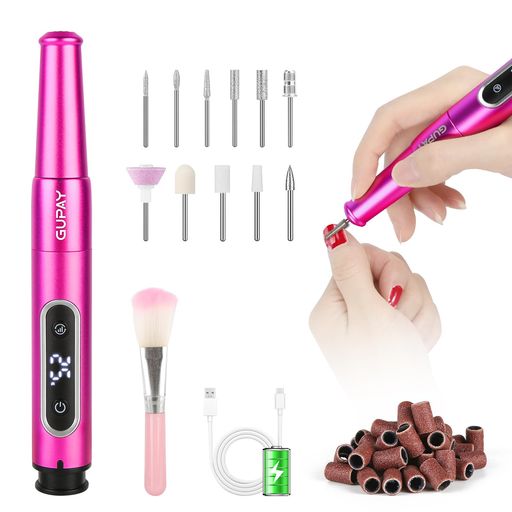 【GUPAY電動ネイルマシン】このネイルマシンキットは、プロフェッショナルな爪のケアを自宅で実現できる多機能な電動ツールです。コンパクトで使いやすい設計により、初心者でも安心して使用できます。様々な研磨ヘッドが付属しており、爪の形成や表面の...