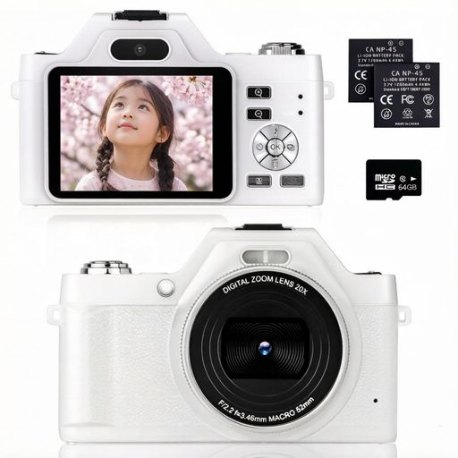 【4K録画&amp;5800万画素】このデジタルカメラ4kは高解像度の5800万画素CMOSセンサーを搭載し、画質と色彩表現力を大幅に向上させ、美しく鮮明な画像を簡単に撮影します。また、4K/30fpsの超高画質ビデオ録画をサポートし、家族...