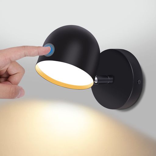 【タッチ調光&amp;ON/OFF】タッチでON/OFF、メモリー機能付き調光式LED壁掛けライト、最後の明るさ設定を記憶することができます。長押しで調光、20%-100%の調光範囲を自由に調整し、お好みの効果に到達します。外部スイッチを必...
