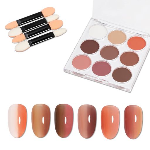 【グラデーションパウダー】スポンジチップを使って、擦りつけるだけでグラデーションができます。発色が良く美しいグラデーションネイルが仕上がり、作業効率もアップしますのはスペシャルことろです。アイシャドウタイプで、傾けてもこぼれません、保管も持...