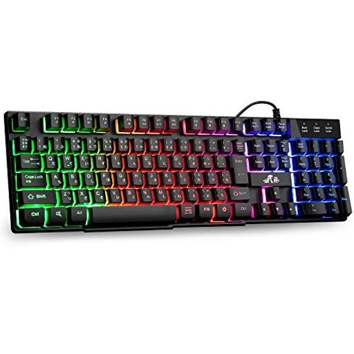 【有線キーボード】106キー日本語配列で日本語レイアウトでメカニカル式な感覚を提供しています。オフィス/仕事/ゲームなどのシーンに使えます。 【RGBバックライト】:バックライトモードと呼吸モードに切り換えます。明るさを自由に調節出来ます。...