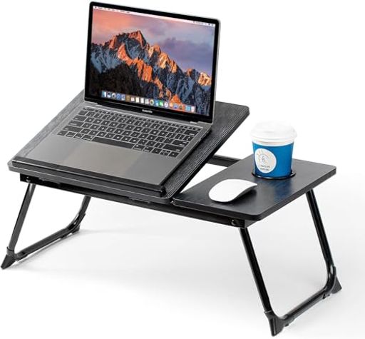 📖【コンパクト設計の折りたたみテーブル:基本仕様】サイズ:長55.5x幅32cmx高さ25cm(折り畳み厚約4.5cm)。重量2.3kgで耐荷重20kgの コンパクトで小さいテーブル。高品質HDF木製天板と頑丈なスチールフレ...