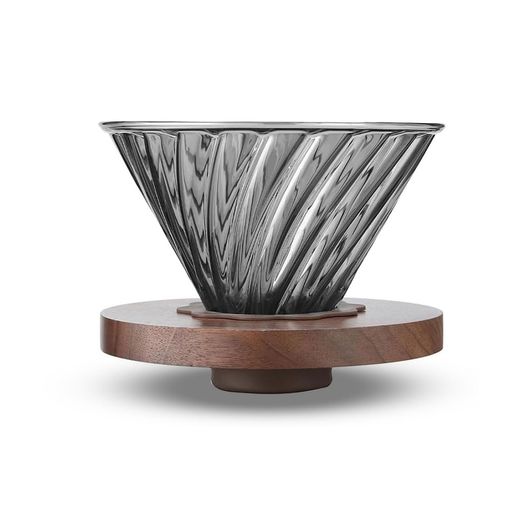 アイスコーヒー 【高品質】このV60ドリッパーはホウケイ酸ガラス製で、ハンドルはクルミです。この素材は安全で無臭、高温耐性があり、お手入れが簡単で、BPAは含まれていません。手淹れコーヒーの楽しさを体験するのに最適。 【優れた濾過能力】コー...