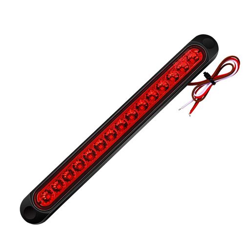 サードブレーキランプ 【製品詳細】サイズ(L*W*H):約250*27*17mm/電圧:12V-24V/材質:ABSプラスチック/発光色:レッド 【視認性UP】15連LEDを搭載して、夜間の視認性を向上させ、後方安全確保に役立ちます。 【広...